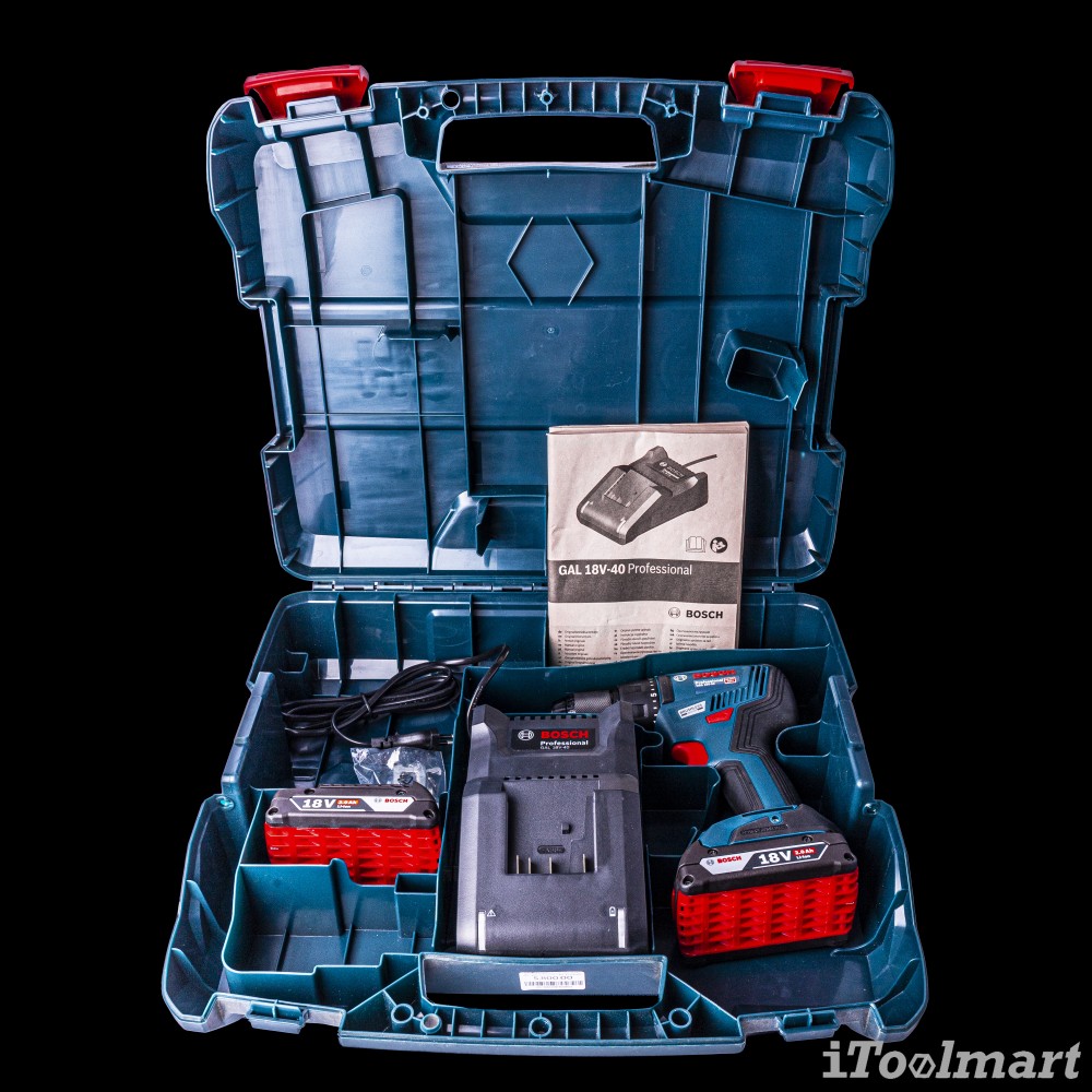สว่านไร้สาย BOSCH GSR 18V-50 Kit 18V. พร้อมแบตเตอรี่ 2 Ah. x2 และแท่นชาร์จ ลดราคา | iToolmart