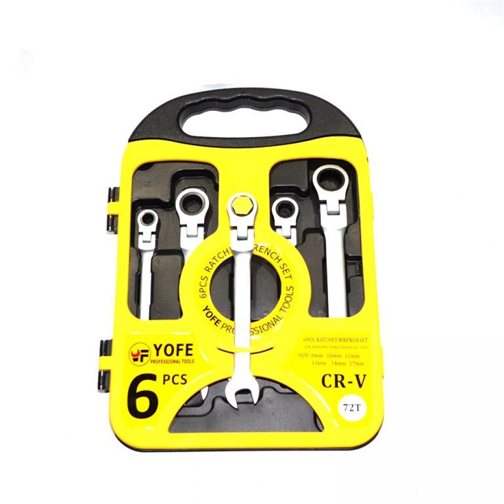 ประแจแหวนฟรีสปีดข้างปากตายชุด อ่อนพับได้ 6 ตัว 8-17mm YOFE ลดราคา ...
