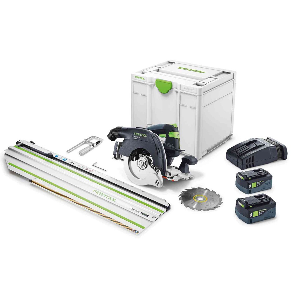 เลื่อยราง FESTOOL 576169 Cordless circular saw HKC 55 5,2 EBI-Set-FSK ...