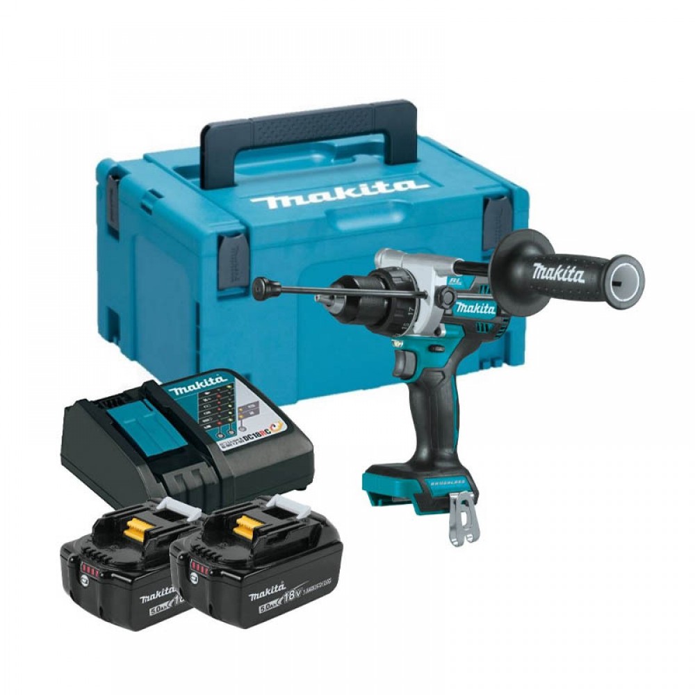 ชุดสว่านกระแทกไร้สาย MAKITA DHP486RTJ 18V. ขนาด 1/2 นิ้ว พร้อมแบต 5.0Ah ...
