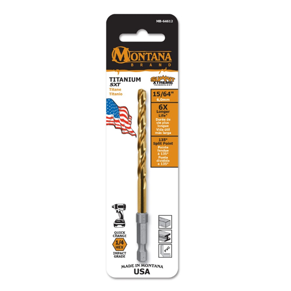 ดอกสว่านเจาะเหล็กอย่างดี MONTANA MB-64612 เคลือบไทเทเนียม ก้าน HEX ขนาด ...