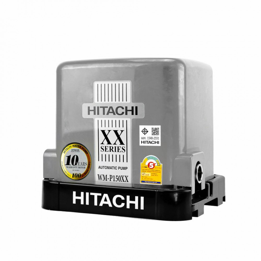 เครื่องปั๊มน้ำอัตโนมัติ HITACHI WM-P150XX ถังเหลี่ยม 150 วัตต์ ท่อ 1 ...