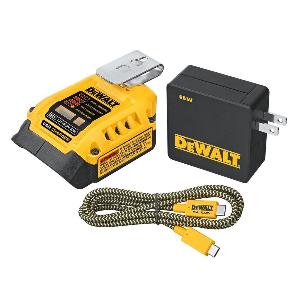 ชุด อุปกรณ์ชาร์ตแบตเตอรี่ อเนกประสงค์ DeWALT DCB094K-QW 18V USB-C Charging-Kit ลดราคา | iToolmart