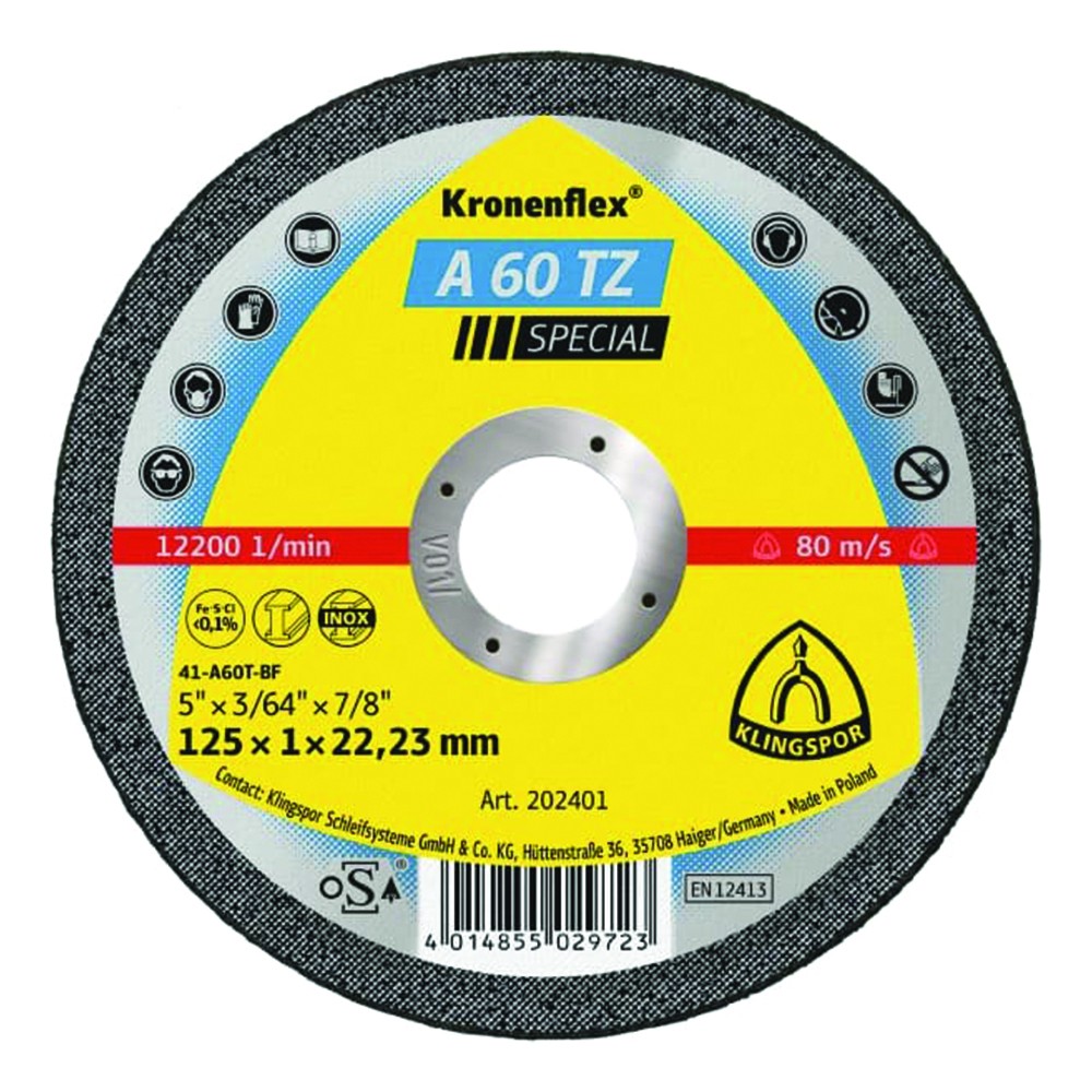 ใบตัดเหล็ก สแตนเลส 4 นิ้ว Klingspor Kronenflex® 202402 A 60 TZ Special ...
