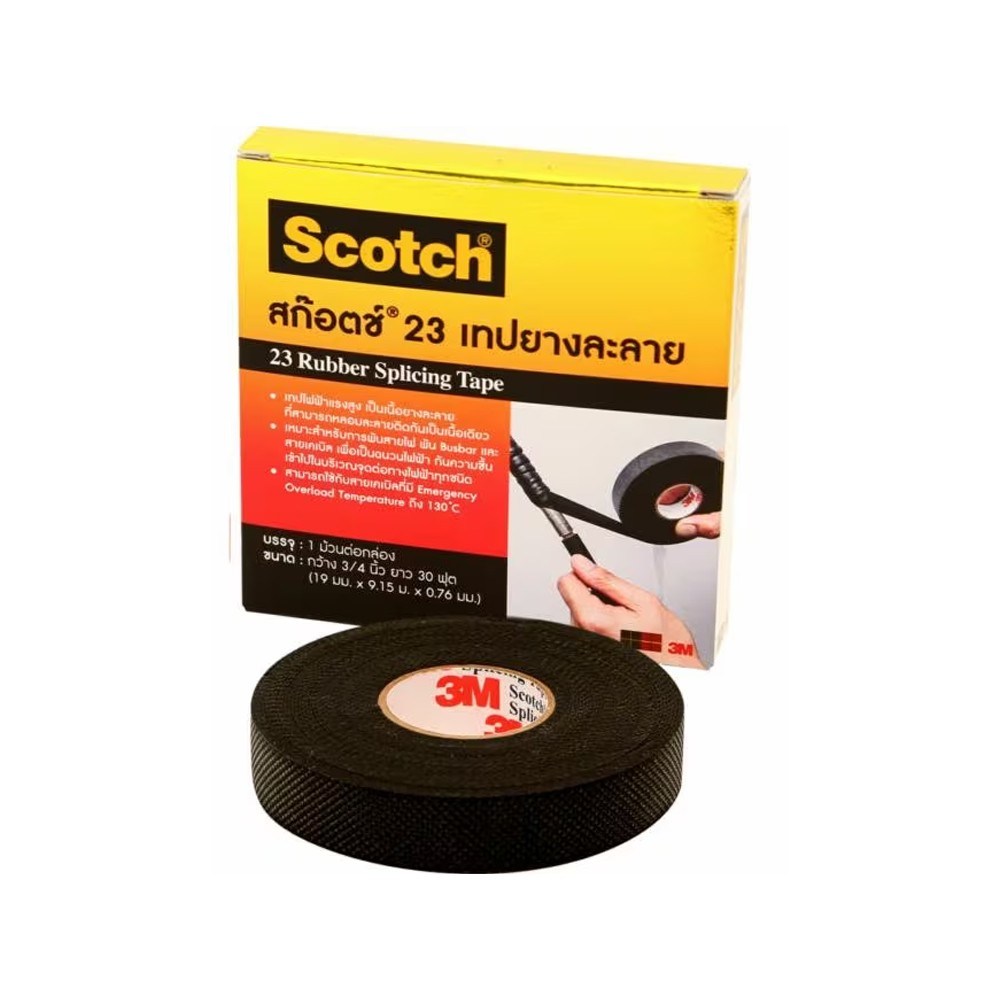 เทปพันสายไฟแรงสูง 3M ยางละลาย NO. 23 สีดำ กว้าง 3/4 นิ้ว ยาว 30 ฟุต หนา 0.76 มม. ลดราคา | iToolmart