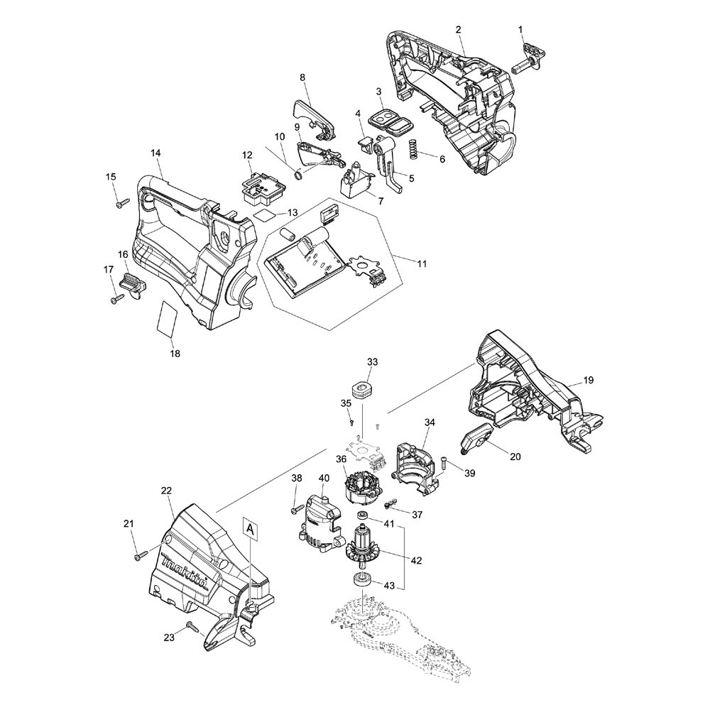ชุดตัวเรือนมอเตอร์ MAKITA DUH752Z ลดราคา | iToolmart