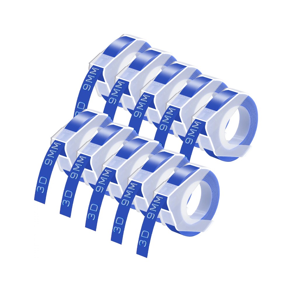 DYMO เทปพลาสติกสีน้ำเงิน Embossing 520106 DY EMB 9 มม. x 3 ม. (แพ็ค 10 ...
