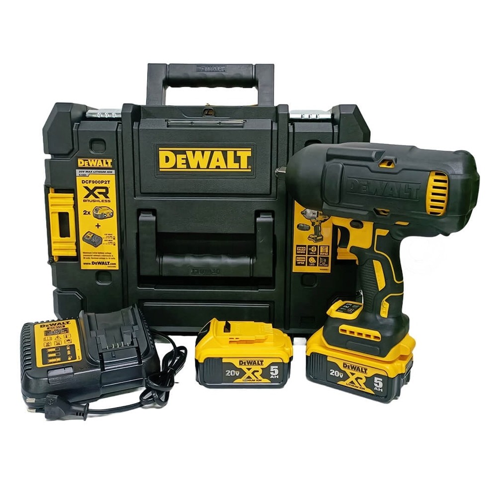 บล็อกกระแทกไร้สาย Dewalt DCF900P2T-B1 ขนาดแกน 1/2 นิ้ว แรงบิดสูงสุด1396 ...