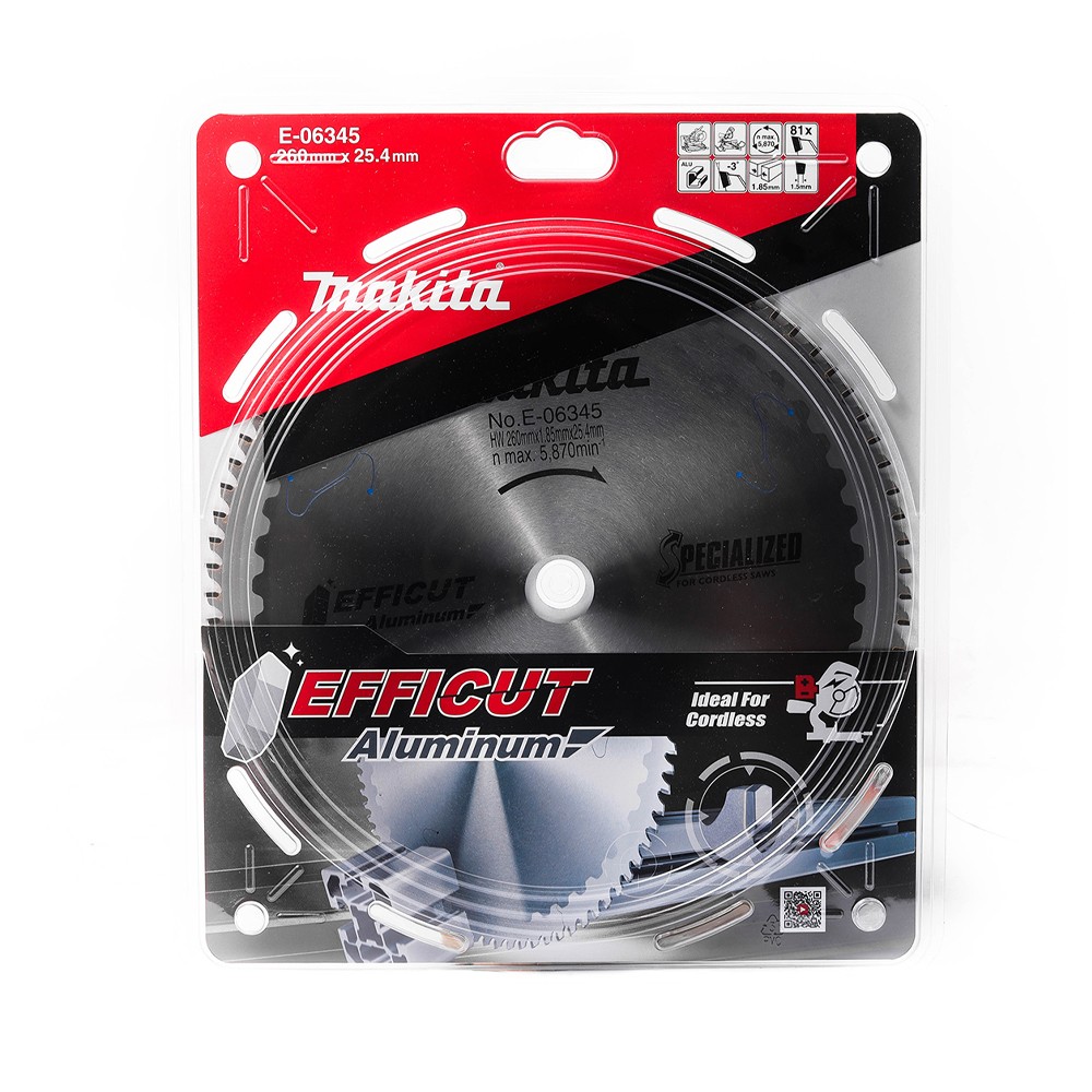 ใบเลื่อยวงเดือน 10 นิ้ว สำหรับตัดอลูมิเนียม MAKITA E-06345 Efficut 260 x 25.4 x 81T ลดราคา ...