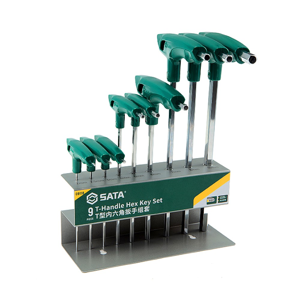 ชุดประแจหกเหลี่ยมหัวบอล ด้ามตัว T SATA 09117 ขนาด 2-10 mm. (9 ชิ้น) ลดราคา | iToolmart