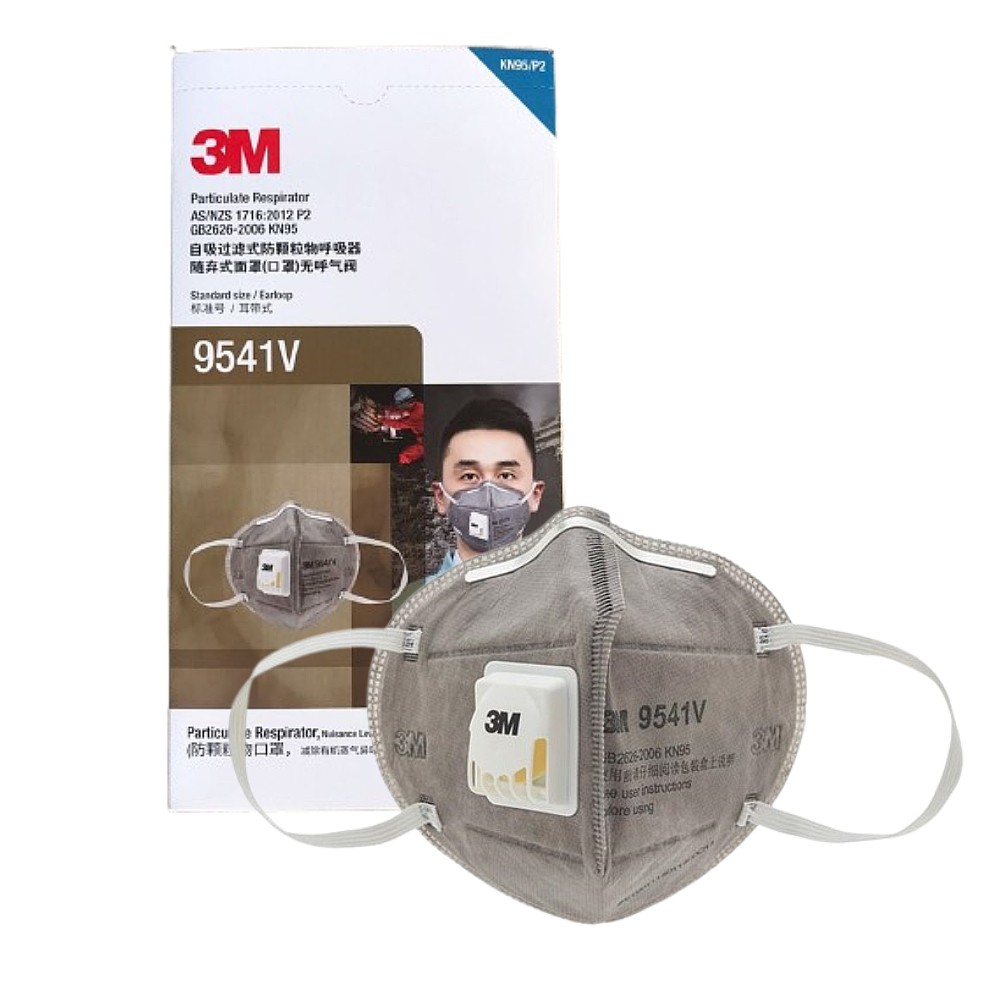 ผ้าปิดจมูก 3M 9541V หน้ากาก P2 หน้ากากคาร์บอน แบบพับครึ่ง คล้องหู มี ...