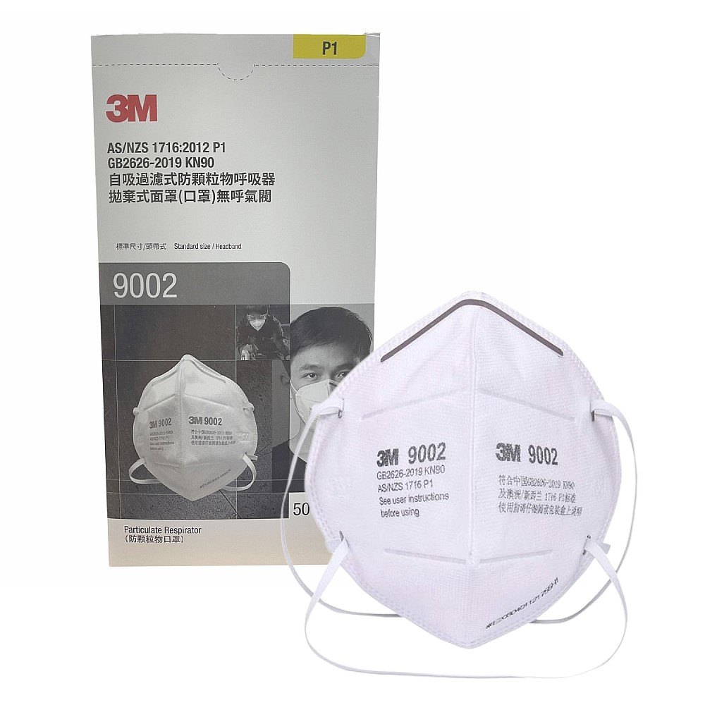 ผ้าปิดจมูก 3M 9002 หน้ากาก P1 หน้ากากกรองอนุภาค แบบพับครึ่ง สายคาดศีรษะ (50ชิ้น) ลดราคา | iToolmart