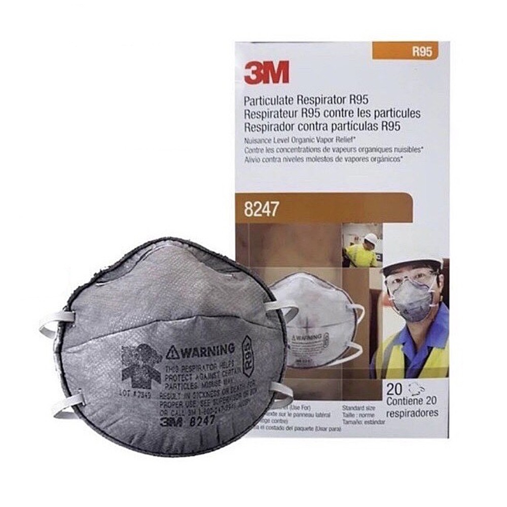 ผ้าปิดจมูก 3M 8247 หน้ากาก R95 หน้ากากรองฝุ่น ละออง ไอระเหยของ ...