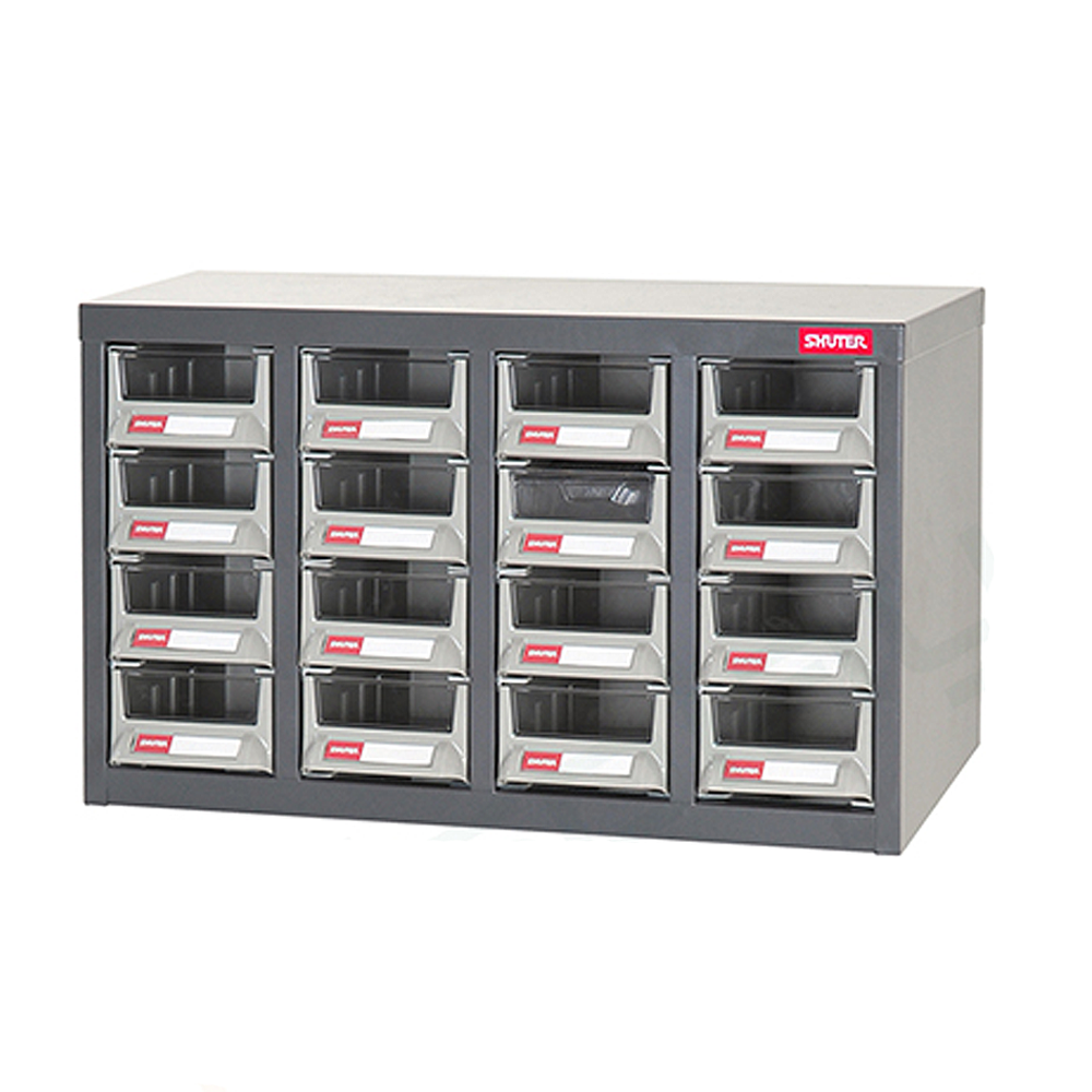 ตู้ลิ้นชักใส่อะไหล่ SHUTER A7-416 สีเทา ลิ้นชัก 16 ช่อง ลดราคา | iToolmart