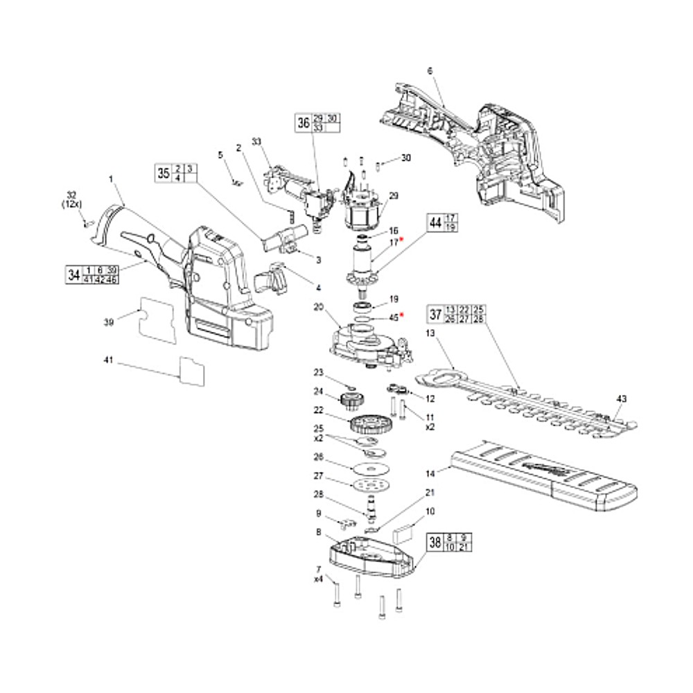 M12 HEDGE TRIMMER BLADE HARDWARE ASSEMBLY MILWAUKEE M12 FHT20 ลดราคา ...