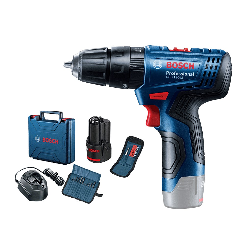ชุดสว่านกระแทกไร้สาย BOSCH GSB120-Li 12 โวลต์ ลดราคา | iToolmart