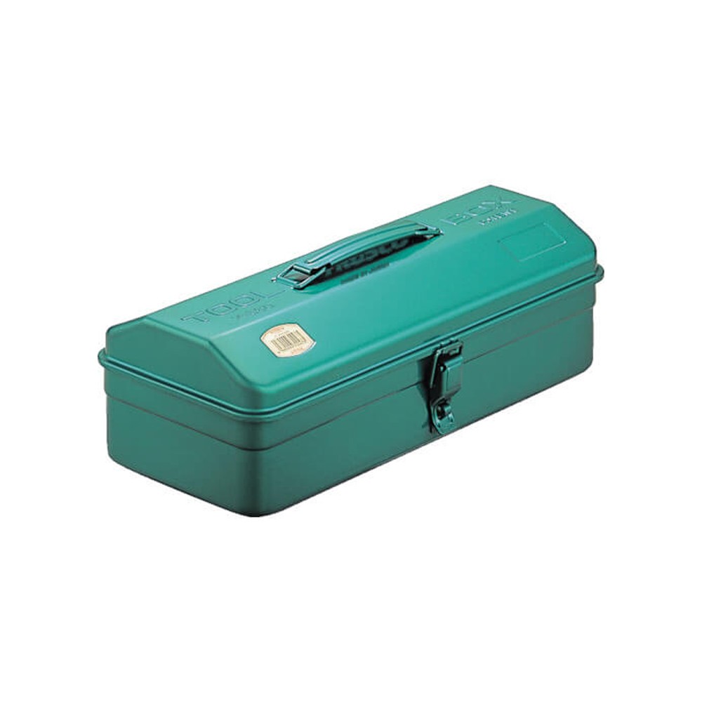 กล่องเครื่องมือ TRUSCO Y-350-GN กล่องเหล็กฝาจั่ว ขนาด 373 x 164 x 124 mm สีเขียว ลดราคา | iToolmart