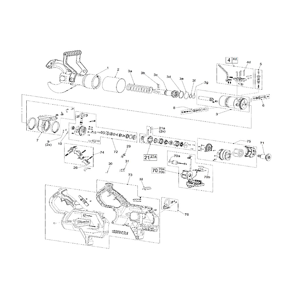 CYLINDER RAM ASSEMBLY MILWAUKEE M18 HCC75R ลดราคา | iToolmart
