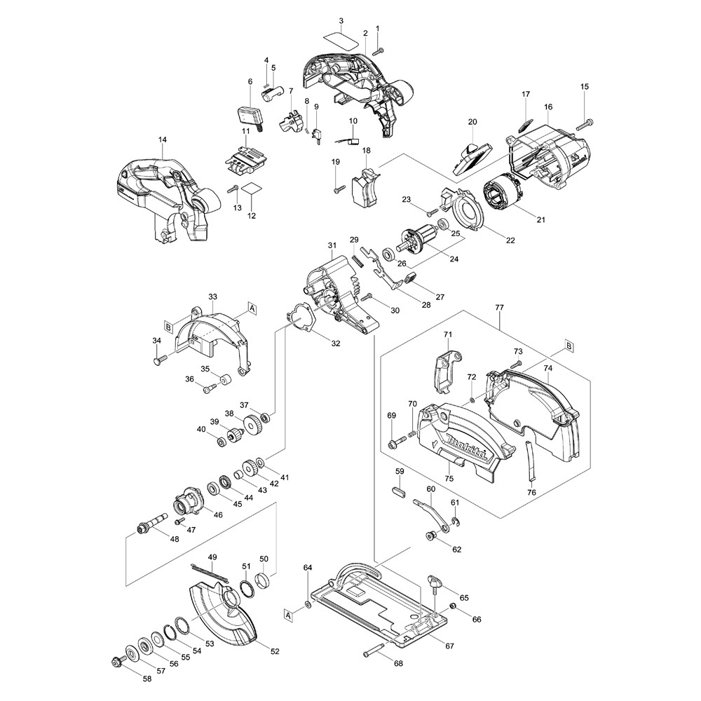 INDICATION PLATE COMPLETE MAKITA DCS553 ลดราคา | iToolmart