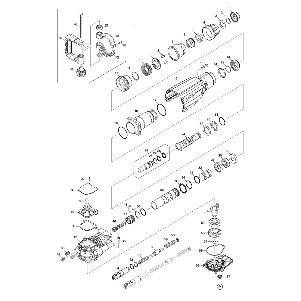 MOTOR HOUSING COVER COMPLETE MAKITA HM002G ลดราคา | iToolmart