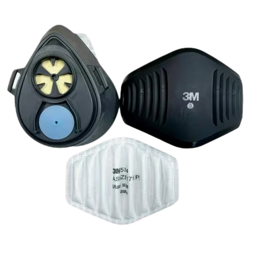 ชุดหน้ากาก 3M 3200/5744 Waffle สำหรับงานฝุ่น พร้อมฝาครอบ 5700, แผ่นกรอง ...