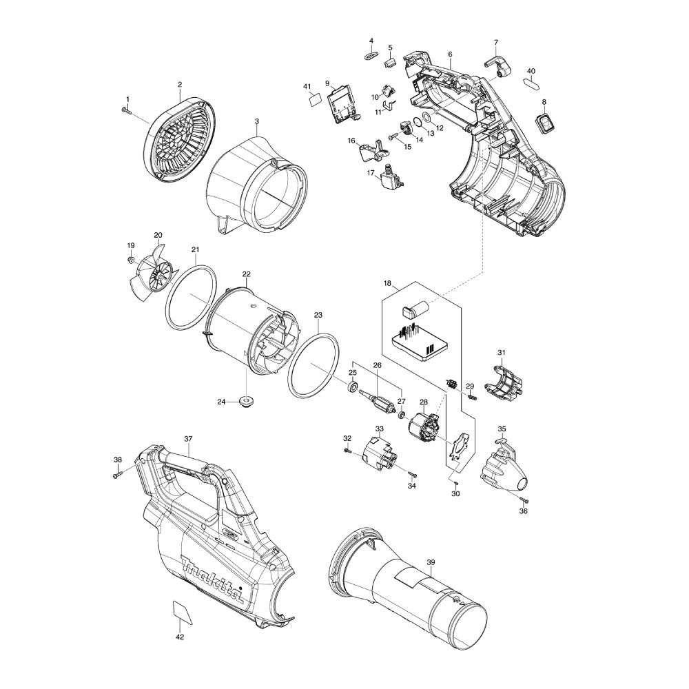 MOTOR HOUSING SET MAKITA UB001G ลดราคา | iToolmart