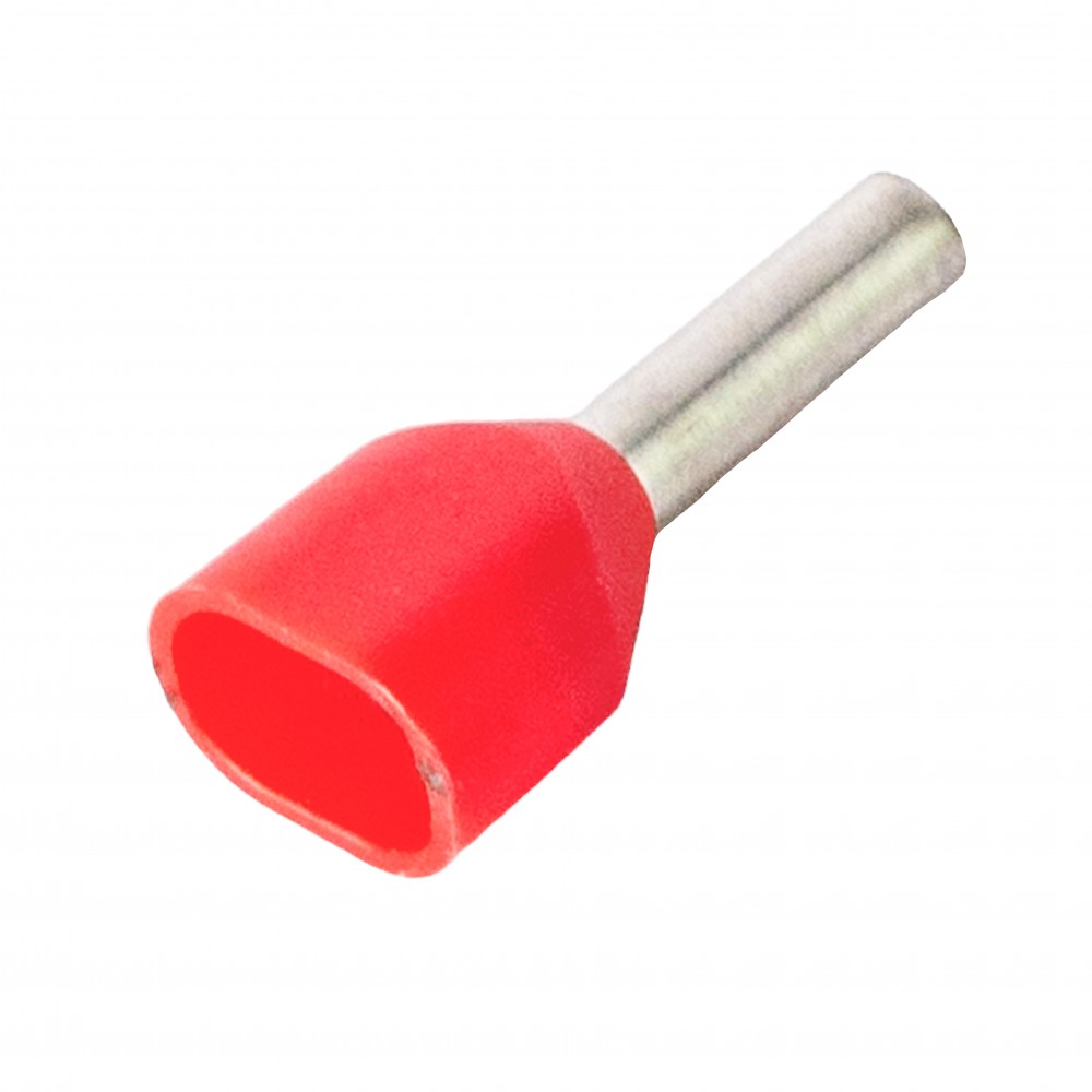 หางปลาคอร์ดเอ็น KST TE1008 แบบคู่ สีแดง ขนาด 1.0 mm² 100 ตัว ลดราคา ...