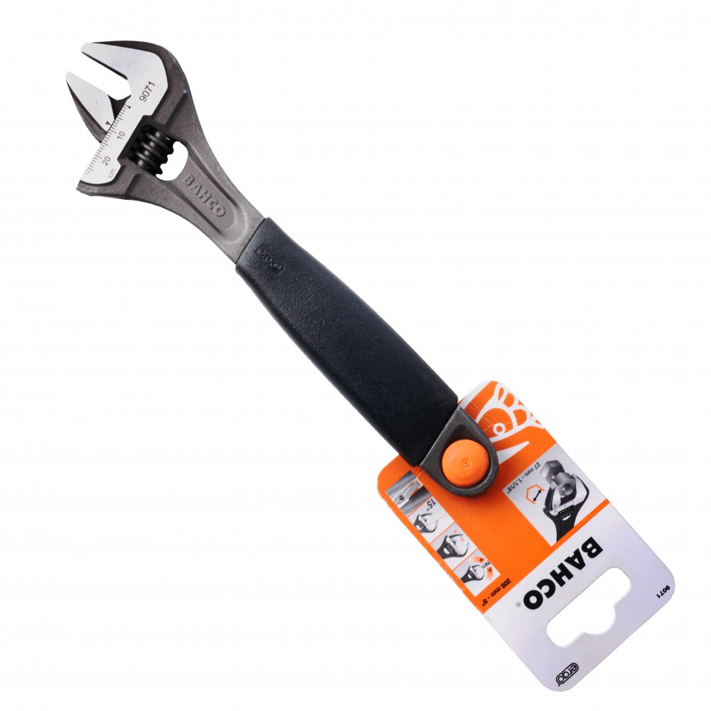 ประแจเลื่อน BAHCO 9071 ขนาด 8 นิ้ว ด้ามจับหุ้มด้วย Thermoplastic ...