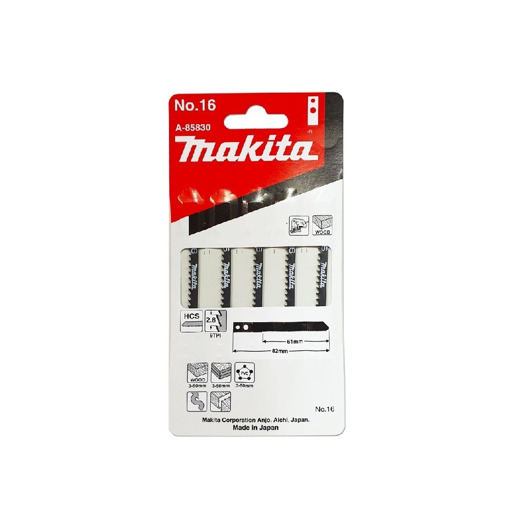 ใบจิ๊กซอ MAKITA A-85830 M-Type NO.16(แพ็ค 5 ใบ) สำหรับงานตัดไม้ ลดราคา | iToolmart