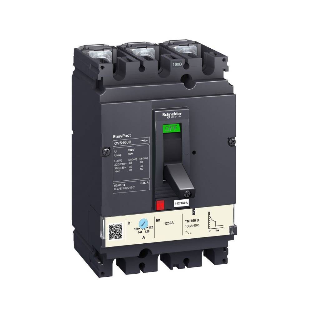 เบรกเกอร์ MCCB CVS160B SCHNEIDER LV516302 ทริปยูนิตแบบ TM-D พิกัดกระแส ...